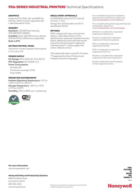 Honeywell Printer PX IE