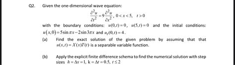 solved q2 given the one dimensional wave equation