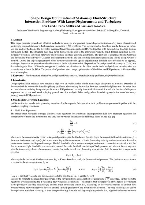 Pdf Shape Design Optimisation Of Stationary Fluid Structure