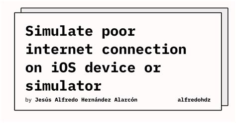 Simulate Poor Internet Connection On Ios Device Or Simulator