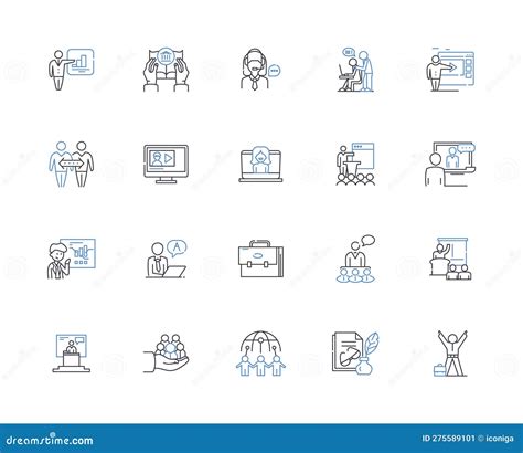 Informing Line Icons Collection News Bulletin Communication Update Report Announcement