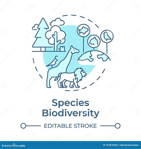 Species Biodiversity Soft Blue Concept Icon Stock Illustration Illustration Of Drawing