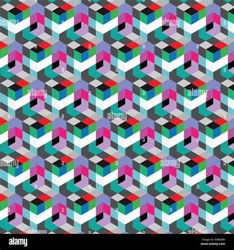 Abstract Cube Pattern Colorful Design Geometric 3d Vector Wallpaper Cube Pattern Background
