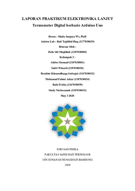 Doc Laporan Praktikum Elektronika Lanjut Termometer Digital Berbasis Arduino Uno Software