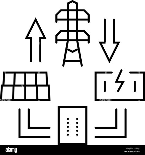 Microgrids Electric Grid Line Icon Vector Illustration Stock Vector Image And Art Alamy