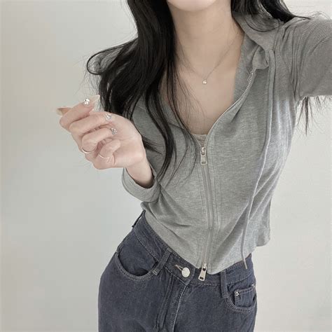 후기극찬슬림핏 몸매 보정 투웨이 여리 골지 후드집업 에이블리