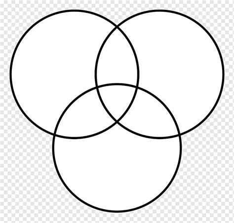Venn Diagram Circle Intersection Ring Lines Template Angle White