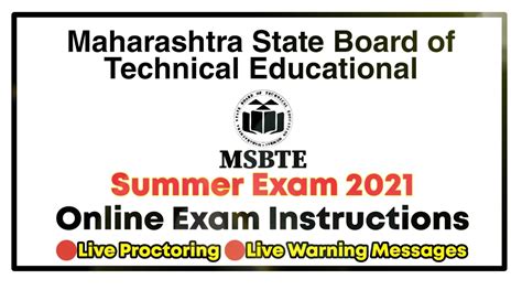 MSBTE Online Exam Instructions Summer Exam Msbte Latest Update
