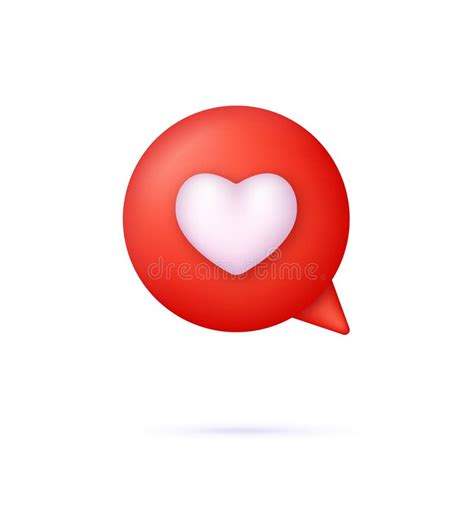 3d social media notification love like heart icon message dialog