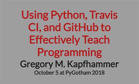 using python travis ci and github to effectively teach programming
