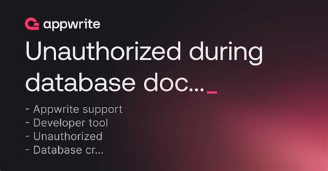 Unauthorized During Database Document Creation Threads Appwrite