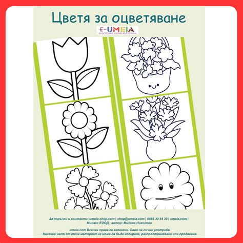 Цветя за оцветяване 45 картинки Umeia