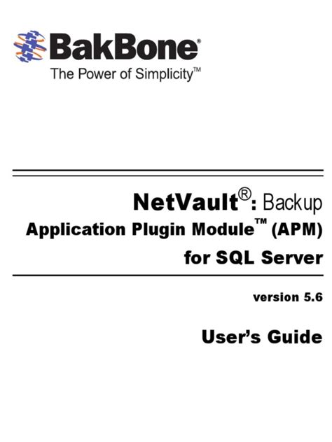 netvault backup apm for sql server users guide pdf backup
