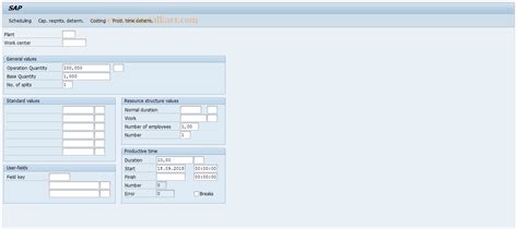 cr04 sap tcode test work center formulas