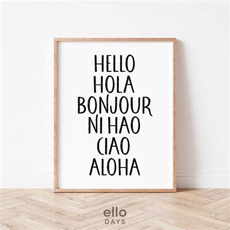 Hello World Languages Sign Storefront Poster Multilingual Greeting Sign International