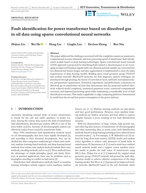 Pdf Fault Identification For Power Transformer Based On Dissolved Gas