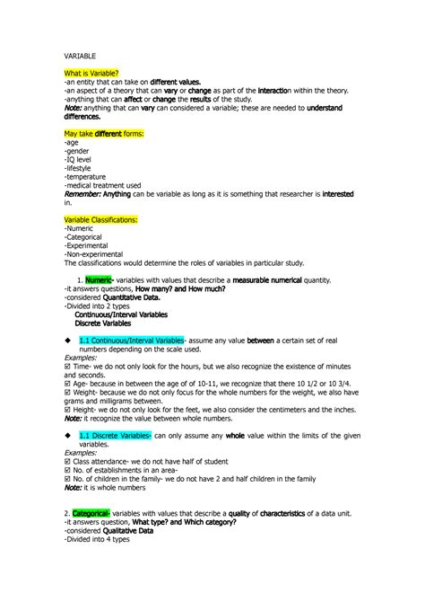 Variables In Quantitative Variable What Is Variable An Entity That