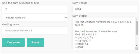 Sum Of Cubes Of First N Natural Odd Or Even Numbers Calculator Mathbz