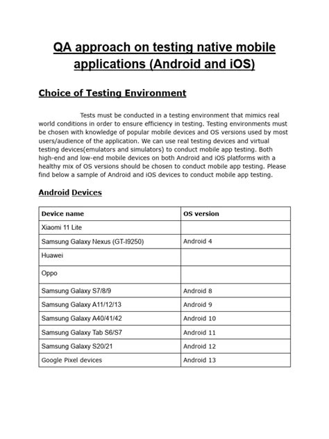 Qa Approach On Testing Native Mobile Applications Pdf Mobile App