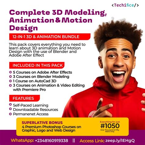 Buy Complete 3d Modeling Animation And Motion Design 12 In 1 By Techifice On Selar