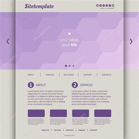 Website Template With Abstract Header Design Hexagonal Pattern Stock Vector Image By Bagotaj