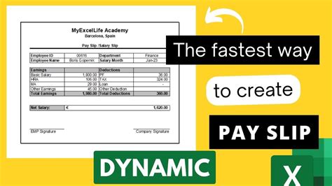 How To Create A SALARY SLIP In Excel Pay Slip Tutorial