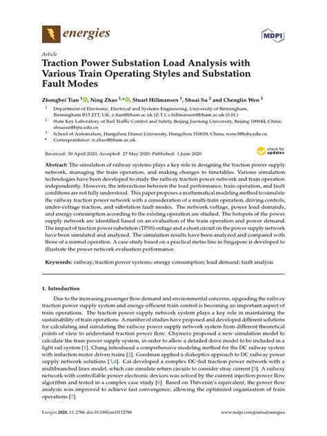 Traction Power Substation Load Analysis Pdf Rectifier Electrical Substation