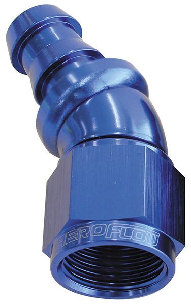 510 Series Full Flow Tight Radius Push Lock 30° Hose End 12an Blue