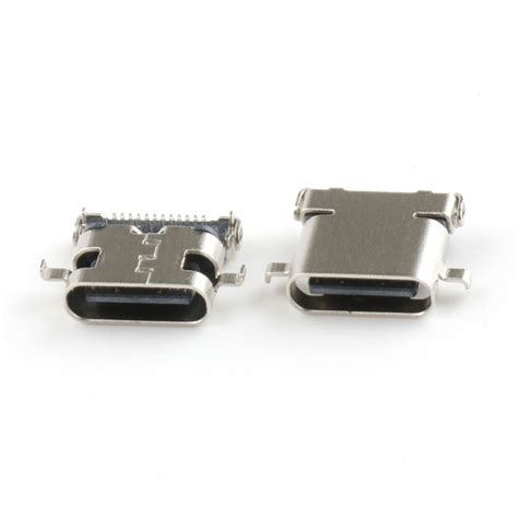Surface Mount Dip Type USB C Female Socket Connector Single Shell Sink USB C Connector