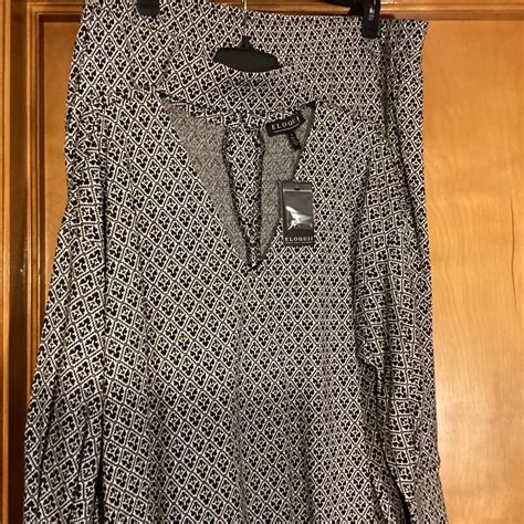 Eloqui Black And White Tweed Two Piece Set 18 Cropped Pants Women Pants For Women Black And