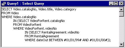 Figure P8 13 An Example Of A Subquery Nested Query On The Video