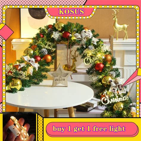 27meter Christmas Tree Decor Plasic Grass Garlan Greenwhite Lazada Ph