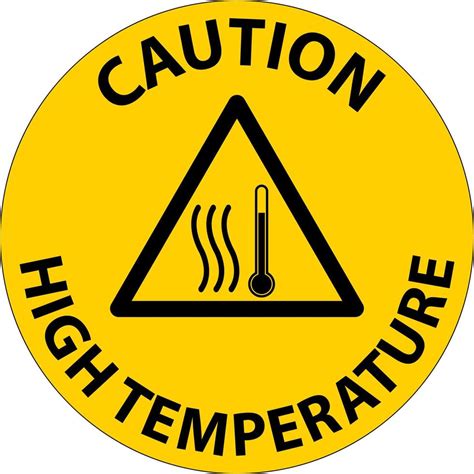 Caution High Temperature Symbol And Text Safety Sign 15293229 Vector