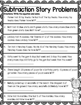 Subtraction Strategies Story Problems Worksheet By Liddle Minds TPT