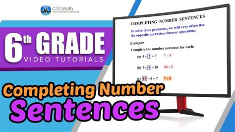 6th Grade Math Tutorials Completing Number Sentences I Youtube