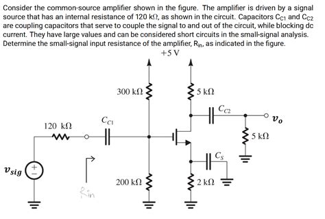 solved a ﻿consider the common source amplifier shown in the