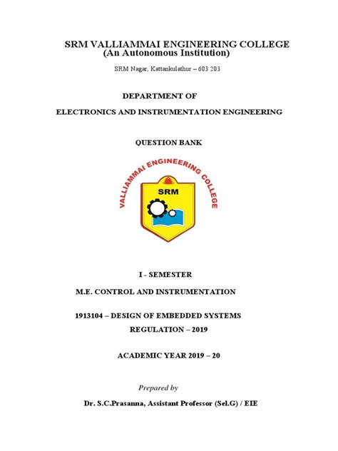 Question Bank 1913104 Design Of Embedded Systems Pdf Embedded System Conceptual Model