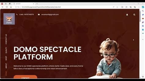 Websitedevelopmentproject Domospectacleswebsite Htmlcss