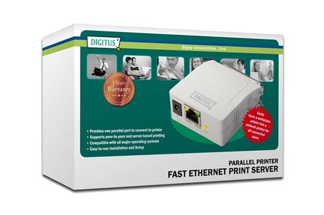 Digitus Fast Ethernet Print Server Parallel Serveur Dim Dn 13001 1 Open It