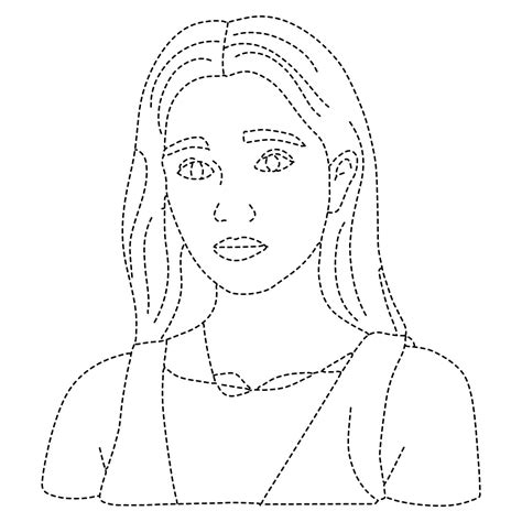 Girl Tracing Image Coloring Page Download Print Or Color Online For Free