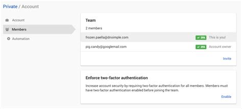 Enforce Multi Factor Authentication For All Members Of An Account Dnsimple Help