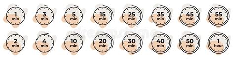 Timer Clock Stopwatch Isolated Set Icons Countdown Timer Symbol Icon Set Vector Illustration