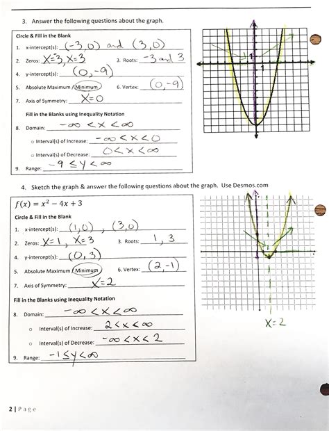 3 Interpreting Key Characteristics Of Quadratic Functions In Context