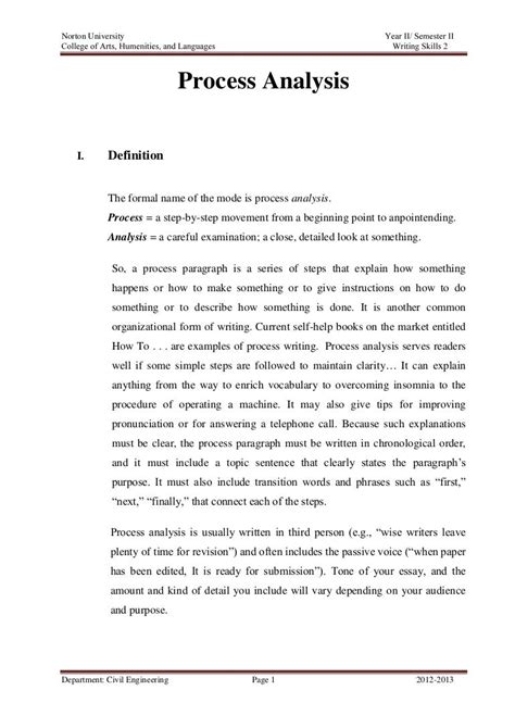 Process Analysis Paragraph