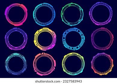 Hud Futuristic Elements Abstract Optical Neon Stock Vector Royalty Free Shutterstock