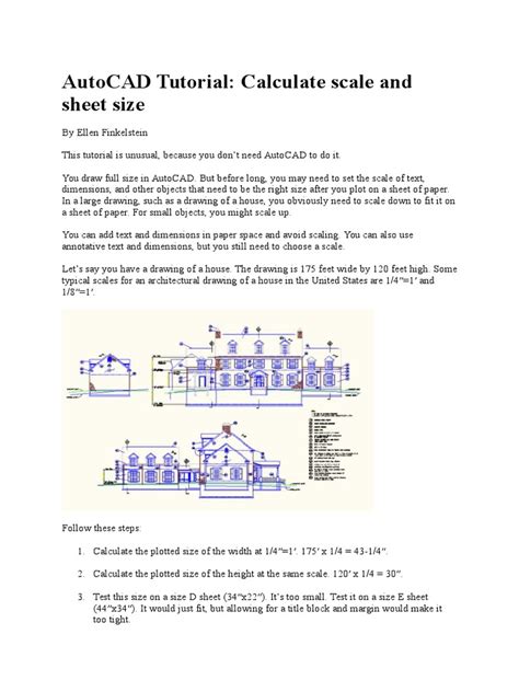 Autocad Tutorial Calculate Scale And Sheet Size Docshare Tips