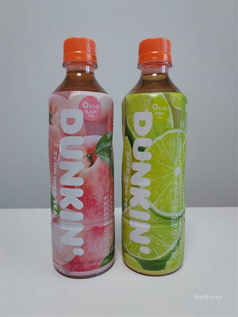 자일리톨의 시원함과 달콤한 과일맛 던킨 제로 아이스트 화이트피치 던킨 제로 아이스티 샤인 And 라임