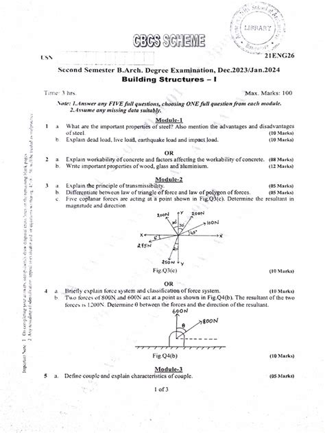 21eng26 Dec 2023 Jan 2024 Building Structures I Pdf Euclidean Geometry