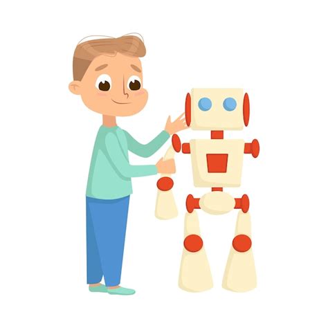 Premium Vector Boy Creating And Programming Smart Robot Electronics