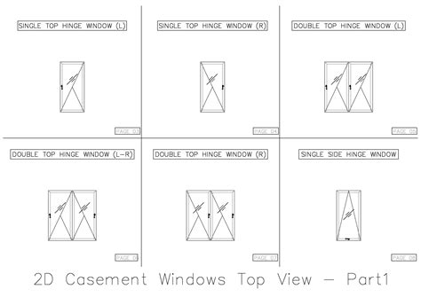 2d Casement Windows Top View 3d Model Cgtrader